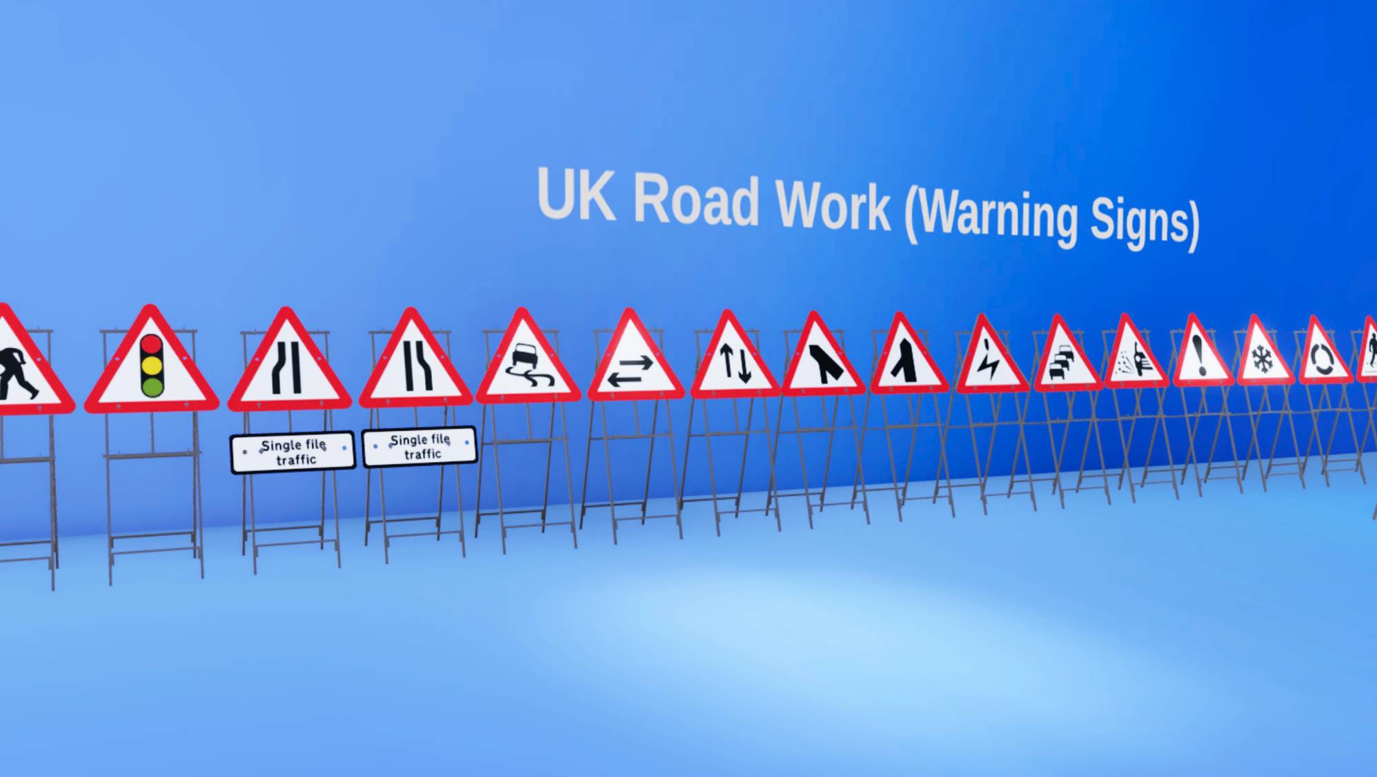 UK Temporary Road Work (Warning Signs) | ClearlyDev Marketplace